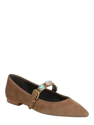 Veronica Beard Selene Charm Flats - Chestnut