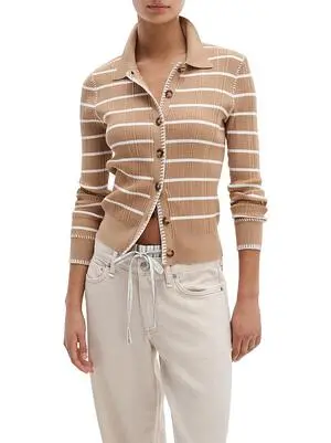 Rag & Bone Harper Polo Cardigan - Camel