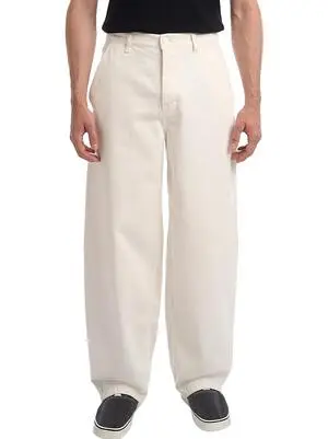 Ami Large Fit Wide Jeans - Blanc Creme