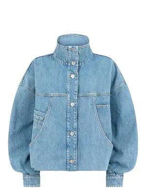 Attico Denim Bomber Jacket - Sky Blue