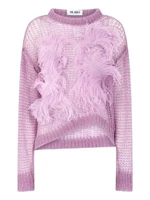 Attico Mohair Crewneck Sweater - Dusty Mauve