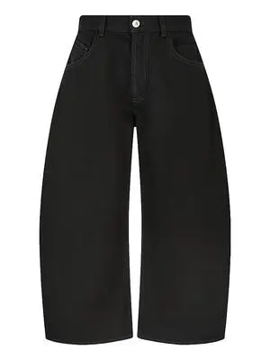 Attico Long Denim Pants - Black