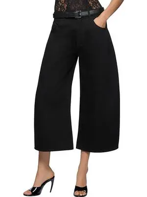 Attico Long Denim Pants - Black