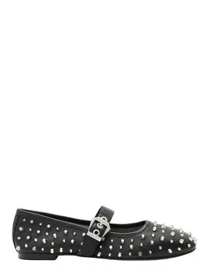 ALLSAINTS Holly Leather Studded Ballet Flats - Black