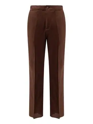 HEVO Linen And Viscose Trousers - Brown