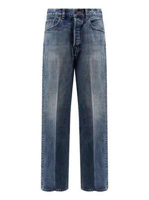 Celine Denim Jeans With Back Logo - Blue