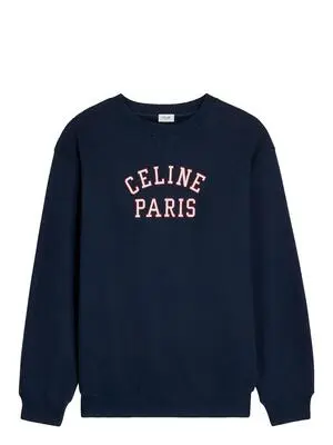 Celine Cotton Sweater With Logo - Blue