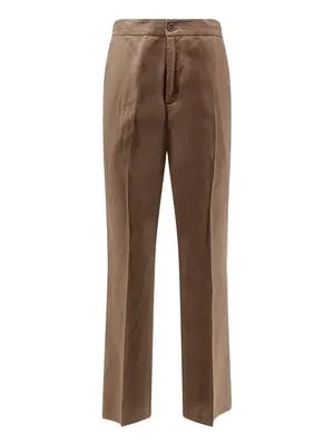 HEVO Torre Chianca Linen And Viscose Trousers - Brown