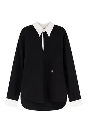 Celine Cotton Sweatshirt With Triomphe Embroidery - Black