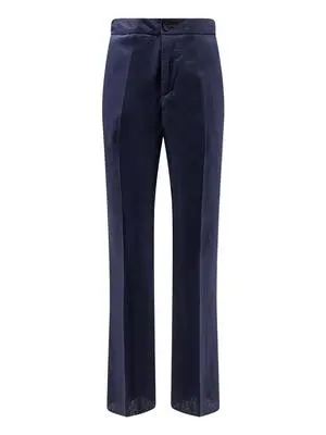 HEVO Linen And Viscose Trousers - Blue