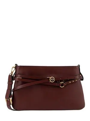 Pinko Leather Belt Bag With Love Birds Logo - Brown