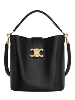 CELINE Louise Medium Bucket Bag With Metal Triomphe Logo