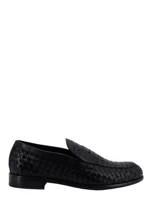 DOUCAL'S Adler Woven Leather Loafers Black