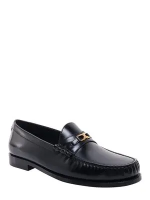 Celine Triomphe 15 Leather Loafers - Black