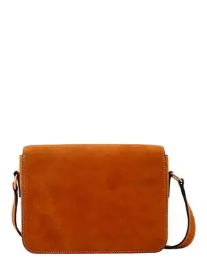 Celine Teen Triomphe Suede Shoulder Bag - Brown