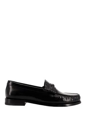 Celine Luco Leather Loafers - Black