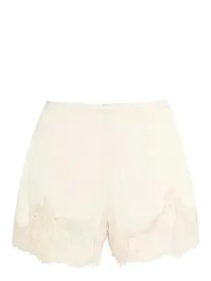 REFORMATION Lace Trim Shorts - Neutrals