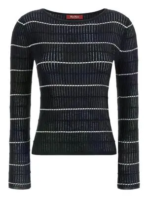 Max Mara Pedone Striped Ribbed Sweater - Blue