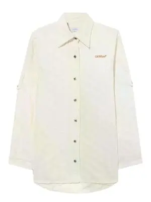 Off-White Star-jacquard Shirt Jacket - Neutrals