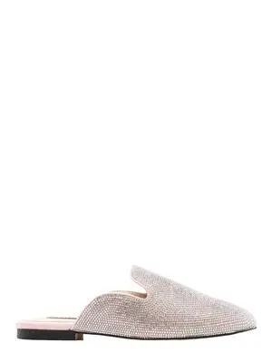 TWENTY FOURHAITCH Embellished Pointed-toe Mules - Silver