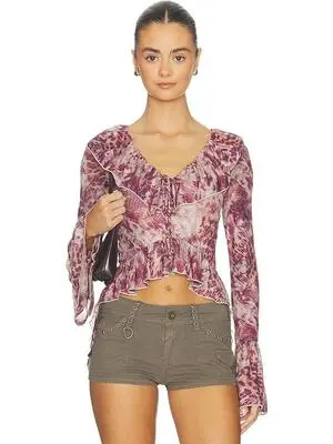 Superdown Kairi Long Sleeve Top - Leopard