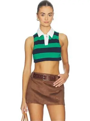Superdown Koko Crop Top - Green Stripe
