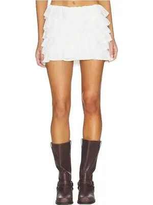 MORE TO COME Leigh Micro Mini Skirt - White