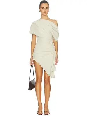 ALL THE WAYS Lottie Asymmetrical Mini Dress - Beige