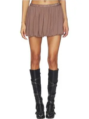 Superdown Dakoa Mini Skirt - Dark Taupe