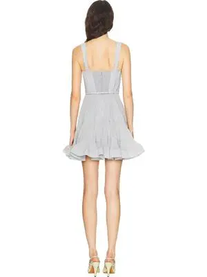 Zimmermann Pleated Draped Mini Dress - Steel Blue
