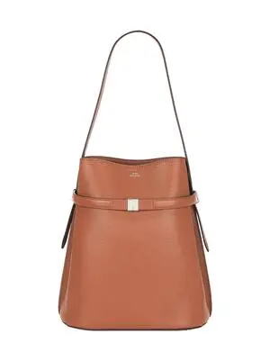 TOTÊME Belted Grained Leather Bucket Bag