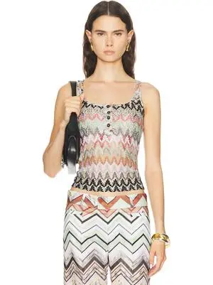 Missoni Tank Top - White, Pink, & Light Blue Tones