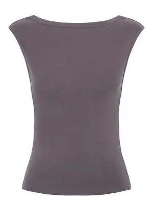 ST. AGNI Ballerina Organic Cotton-jersey Top - Gray