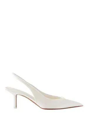 NEOUS Moriah Lace-trimmed Twill Slingback Pumps - Neutrals
