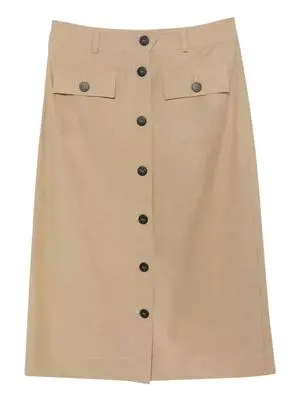 Liu Jo Buttoned Pocket Midi Skirt - Neutrals