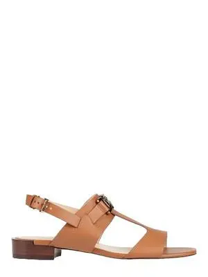 TOD'S Leather Slingback Sandals - Brown