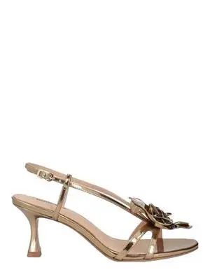 Lola Cruz Embellished Leather Slingback Sandals - Yellow