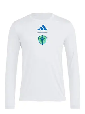 Adidas Seattle Sounders Fc Long Sleeve T-shirt - White / Mls-ssf-s6s