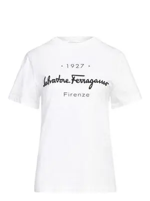 FERRAGAMO Logo-print Jersey T-shirt - White