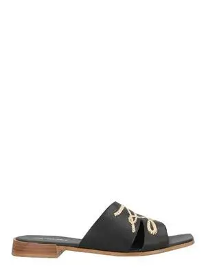 Karl Lagerfeld Petalo Leather Sandals - Black