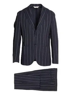 PAOLONI Suit Midnight Size Linen, Wool - Blue