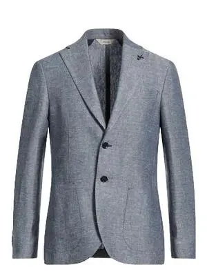PAOLONI Blazer Size Linen, Wool, Viscose, Polyester - Navy