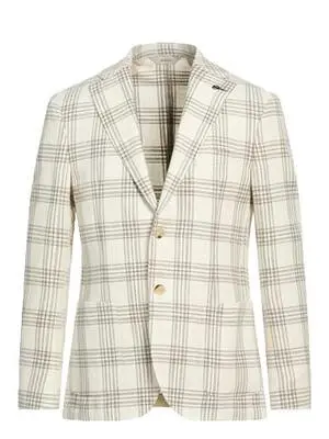 PAOLONI Blazer Ivory Size Cotton, Linen, Virgin Wool - White