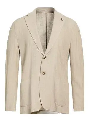 PAOLONI Blazer Size Cotton, Linen, Polyamide - Beige