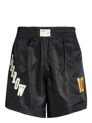 BARROW Casual Solid Appliqued Shorts - Black