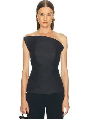 EAVES Helge Wool Flannel Structured Top - Charcoal