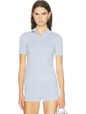 AMIYA Mina Polo Top - Celeste