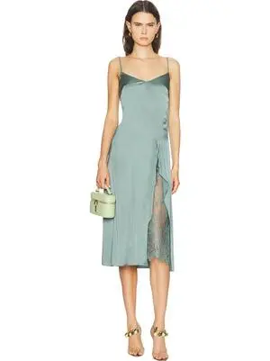 Acne Studios Docketta Satin Dress - Sage Green