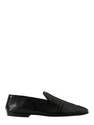 TOM FORD Steven Croc-effect Leather Loafers - Black