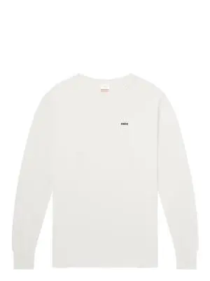SAINT MXXXXXX Thermal Logo-embroidered Honeycomb-knit Cotton T-shirt - White